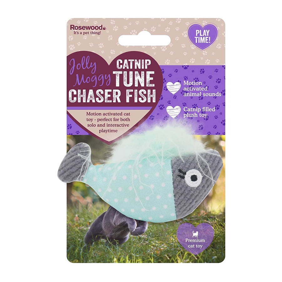 Jolly Moggy Catnip Tuner Chaser Fish Cat Toy - Rookes Pet Products